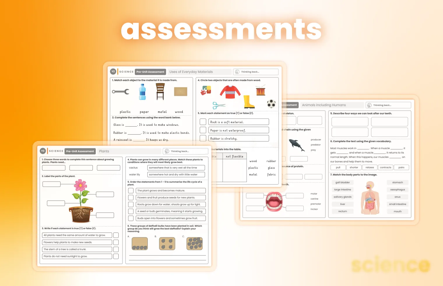 Science Post Unit Assessments