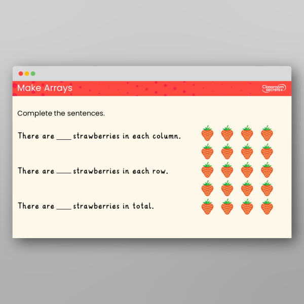 Classroom Secrets | Collection Page Year 1 Make Arrays
