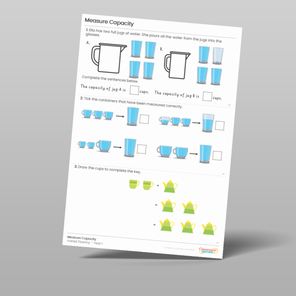 Classroom Secrets | Collection Page Year 1 Measure Capacity