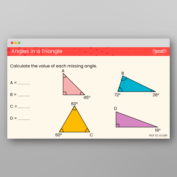 Classroom Secrets | Collection Page Year 6 Angles in a Triangle