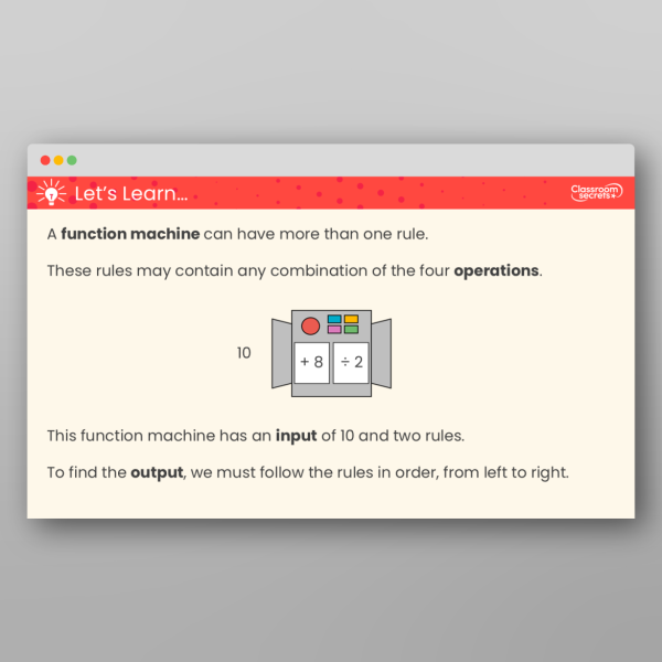 Classroom Secrets | Collection Page Year 6 2-Step Function Machines