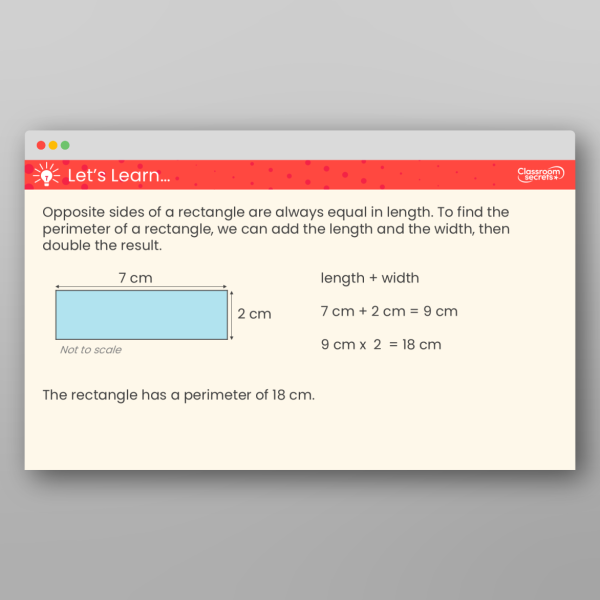Classroom Secrets | Collection Page Year 3 Calculate Perimeter