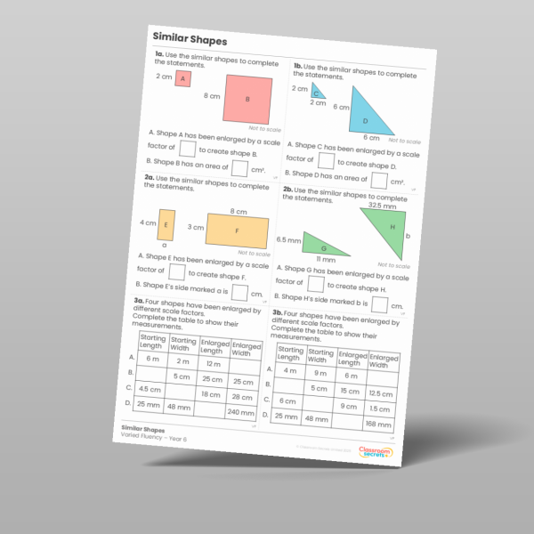 Classroom Secrets | Collection Page Year 6 Similar Shapes