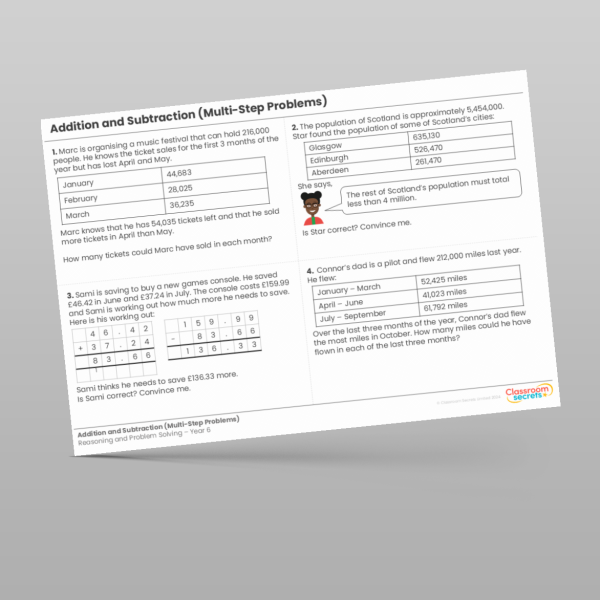 Classroom Secrets | Collection Page Year 6 Addition and Subtraction ...