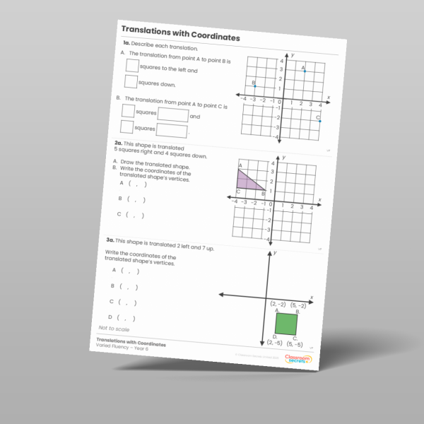 Classroom Secrets | Collection Page Year 6 Translations with Coordinates