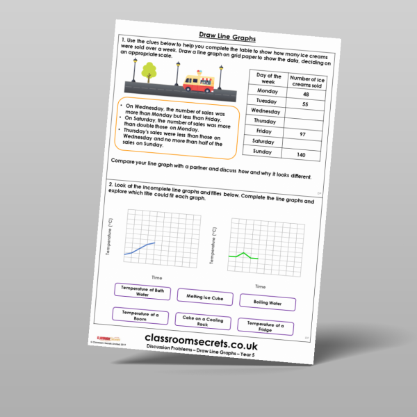 Classroom Secrets | Collection Page Year 5 Draw Line Graphs