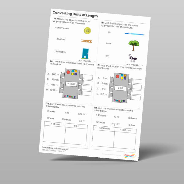 Classroom Secrets | Collection Page Year 5 Converting Units of Length
