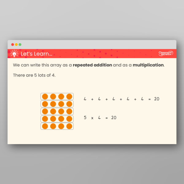 Classroom Secrets | Collection Page Year 2 Use Arrays