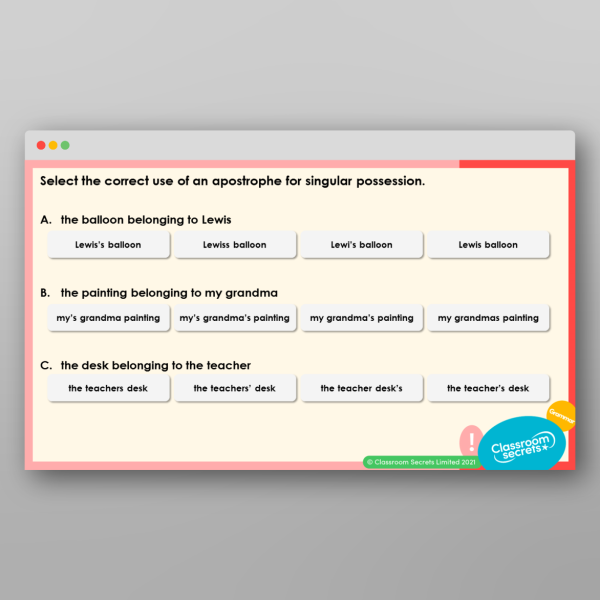 Classroom Secrets | Collection Page Year 4 Using Apostrophes for ...