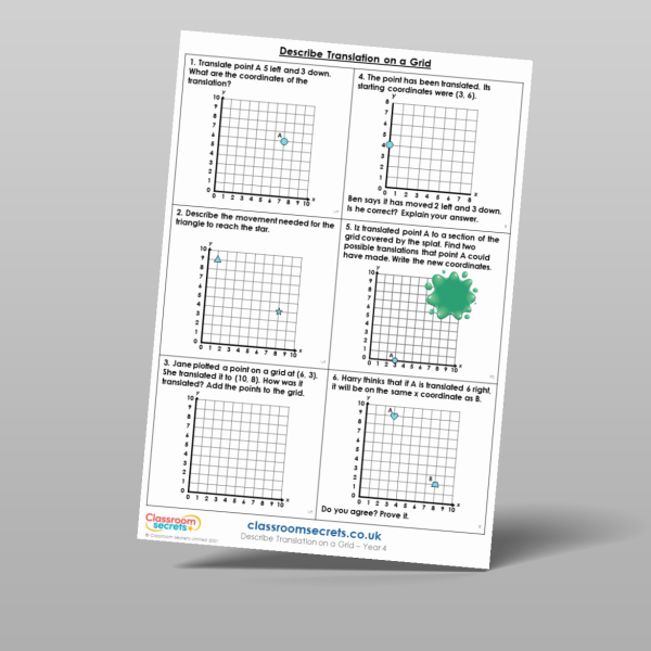Classroom Secrets | Collection Page Year 4 Describe Translation On a Grid