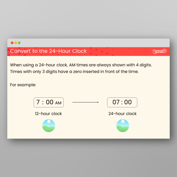 Classroom Secrets | Collection Page Year 4 Convert to the 24-Hour Clock