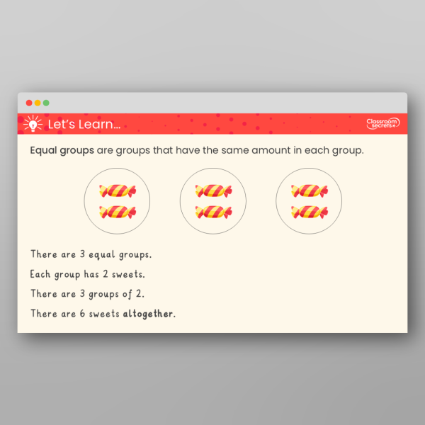 Classroom Secrets | Collection Page Year 2 Recognise Equal Groups