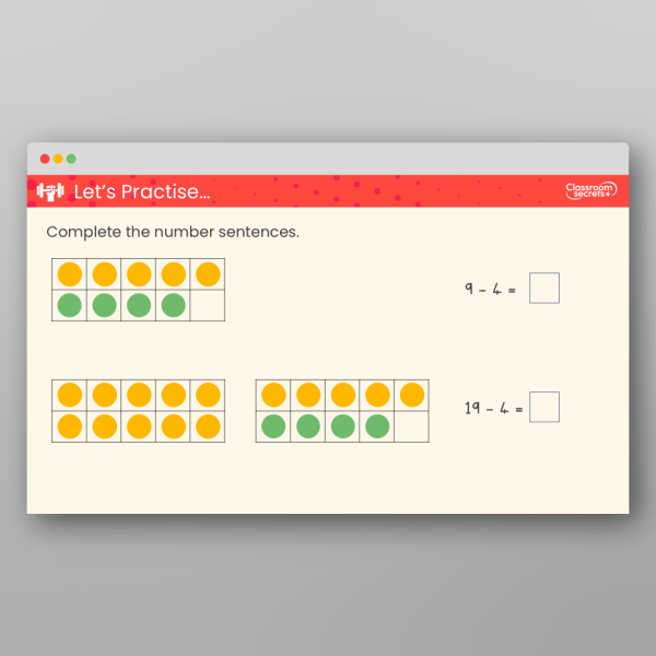 Classroom Secrets | Collection Page Year 1 Subtract Ones Using Number Bonds
