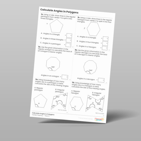Classroom Secrets | Collection Page Year 6 Calculate Angles in Polygons