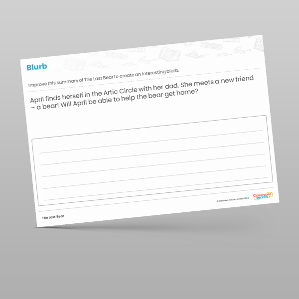 Year 6 The Last Bear Writing Unit Blurb And Book Review Resource ...