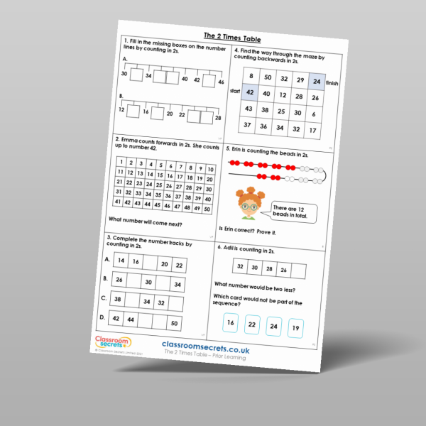 Year 2 The 2 Times Table Prior Learning Resource | Classroom Secrets