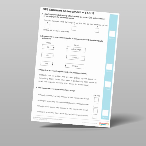 Year 5 Summer Term Gps Assessment Resource | Classroom Secrets