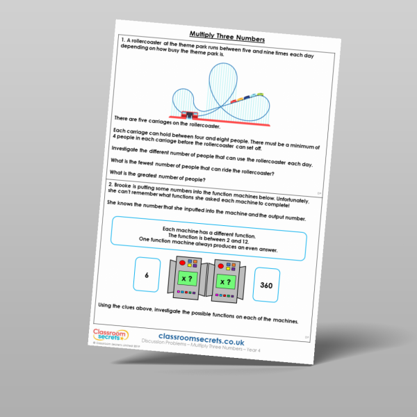 Year 4 Multiply Three Numbers Discussion Problem Resource | Classroom ...
