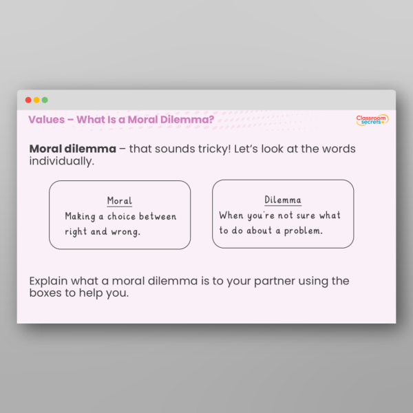 KS1 What Is A Moral Dilemma Ppt Resource | Classroom Secrets