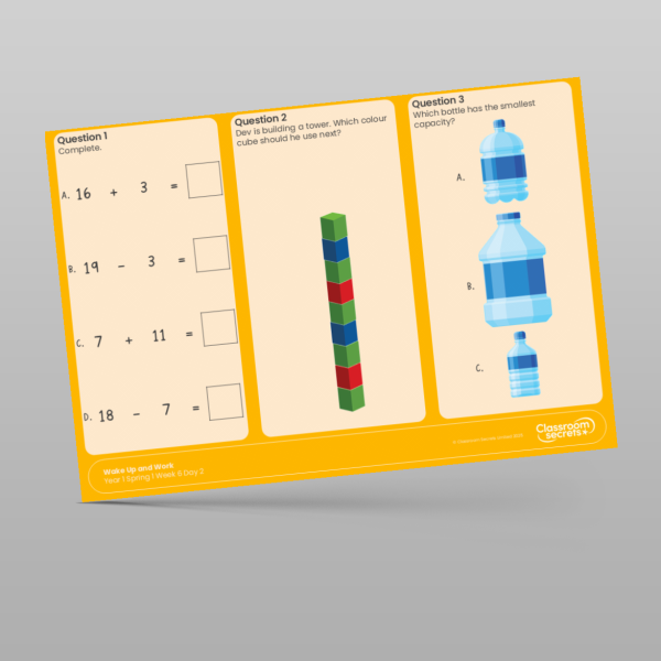 Year 1 Spring 1 Week 6 Wake Up And Work Resource | Classroom Secrets