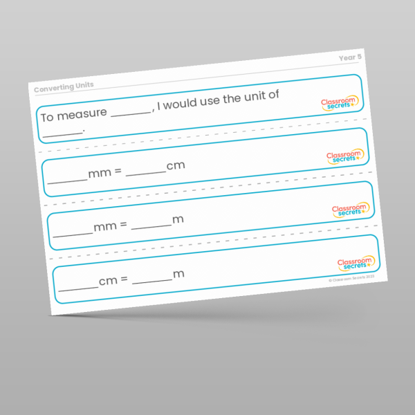 Year 5 Converting Units Stem Sentences Resource | Classroom Secrets