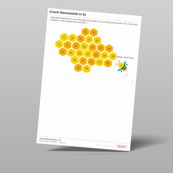 Year 2 Count Backwards In 3s Discussion Problem Resource Classroom
