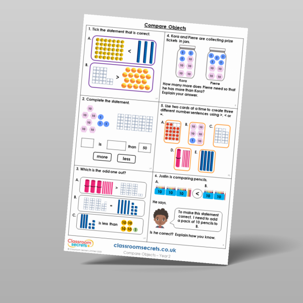 Compare Objects Mixed Activity Resource Classroom Secrets