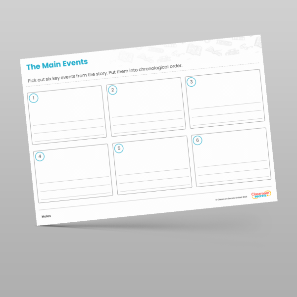 Year 6 Holes Writing Unit The Main Events Resource | Classroom Secrets
