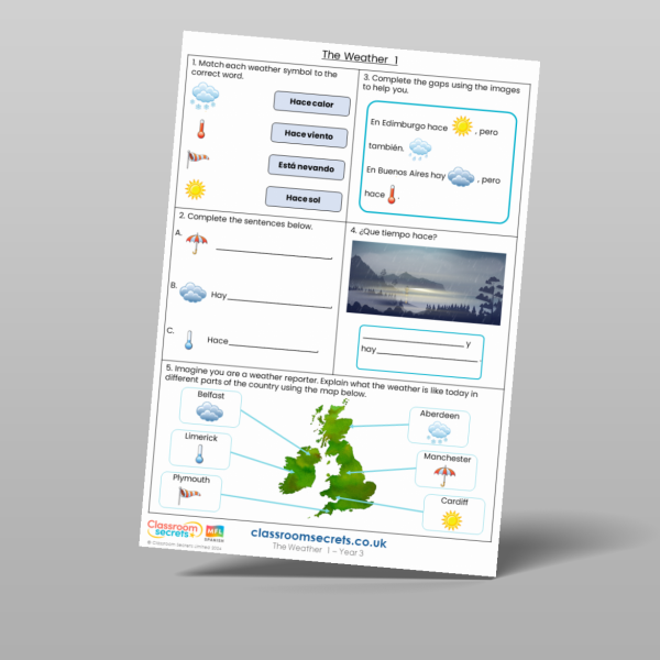 Year 3 Spanish The Weather Main Activity 1 Resource | Classroom Secrets