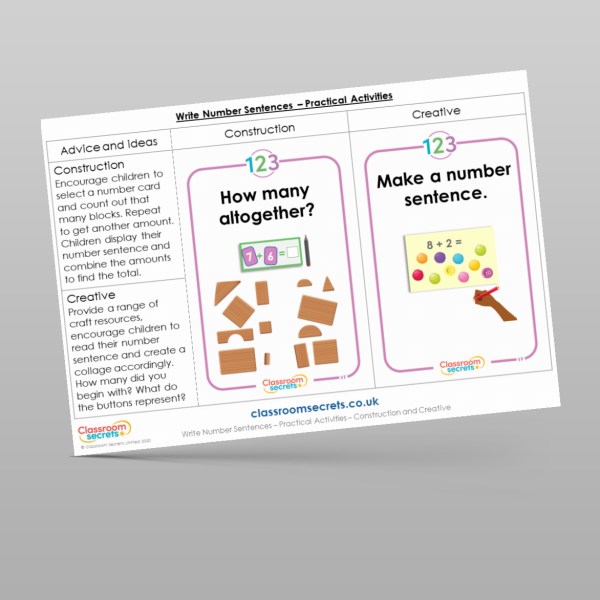 Year 1 Write Number Sentences Practical Activities Resource | Classroom ...