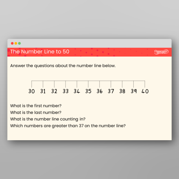 Year 1 The Number Line To 50 Teaching Ppt Resource | Classroom Secrets