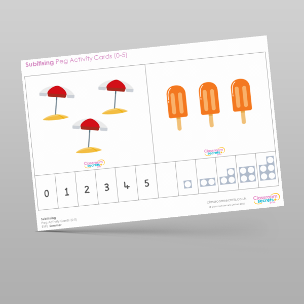 Eyfs Summer Subitising Peg Cards Resource | Classroom Secrets