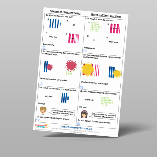 Year 1 Groups Of Tens And Ones Reasoning And Problem Solving Resource ...