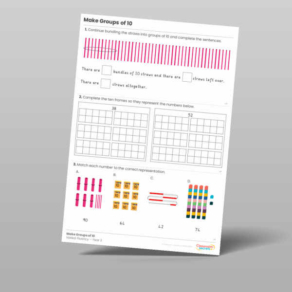 Year 2 Make Groups Of 10 Varied Fluency 2 Resource | Classroom Secrets
