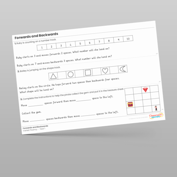 Year 1 Forwards And Backwards Varied Fluency Resource | Classroom Secrets
