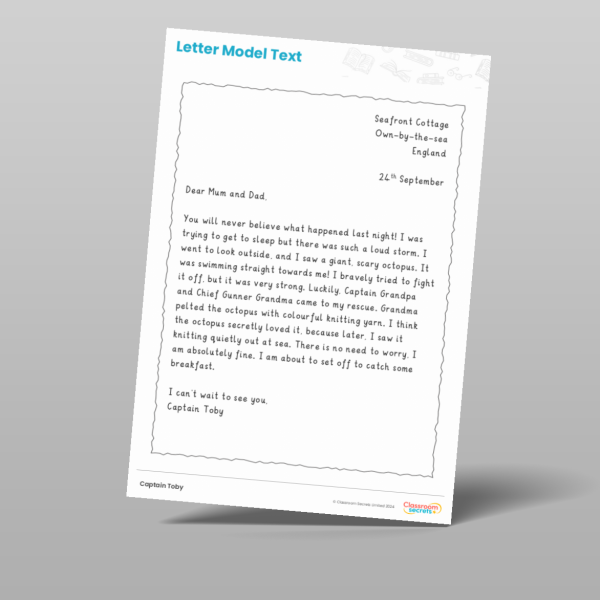 Year 2 Captain Toby Writing Unit Model Text Resource | Classroom Secrets