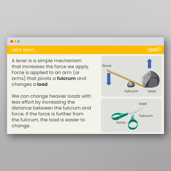 Year 5 How Do Mechanisms Make Life Easier Investigation Lesson Resource ...