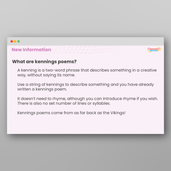 KS2 Kennings Poems Activity Resource | Classroom Secrets