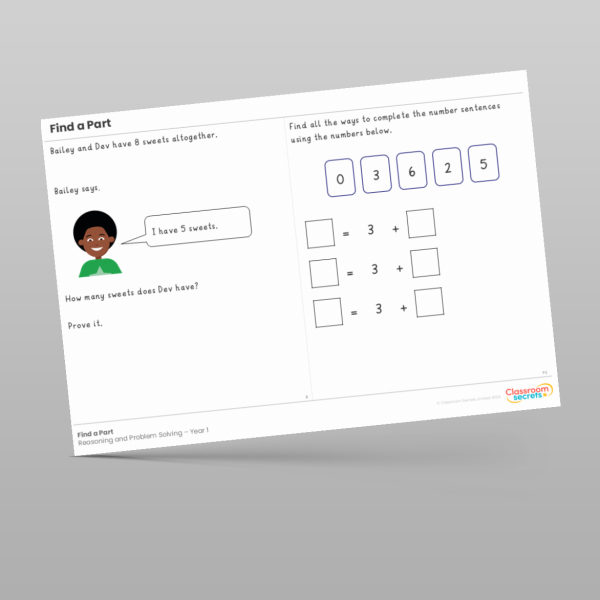 Year 1 Find A Part Reasoning And Problem Solving 2 Resource | Classroom ...