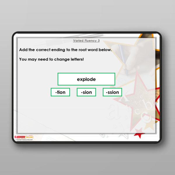 Year 4 Adding Ation Sion Ssion Tion Or Cian Modelling Ppt Resource ...