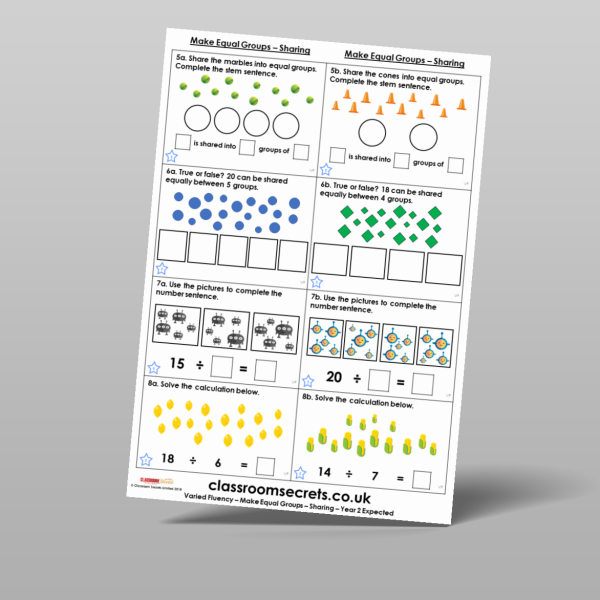 Year 2 Make Equal Groups Sharing Varied Fluency Resource | Classroom ...