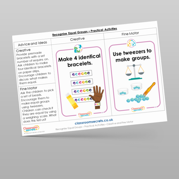 Year 1 Recognise Equal Groups Practical Activities Resource | Classroom ...