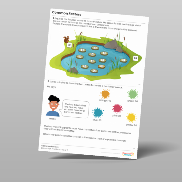 Year 5 Common Factors Discussion Problem 2 Resource | Classroom Secrets
