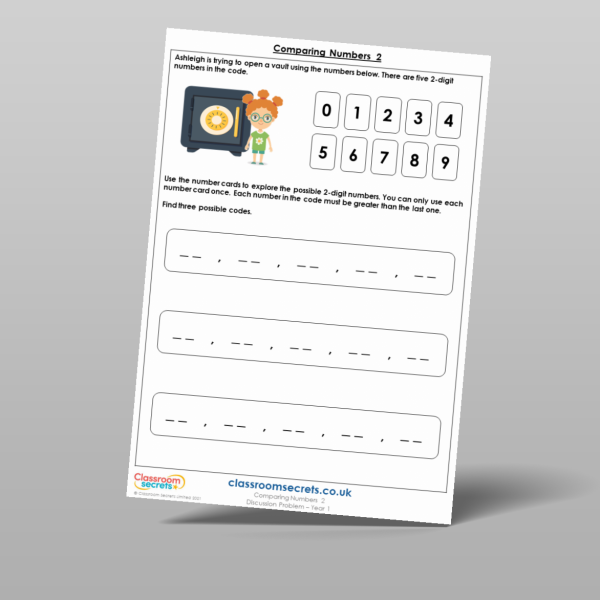 Year 1 Comparing Numbers 2 Discussion Problem Resource Classroom Secrets