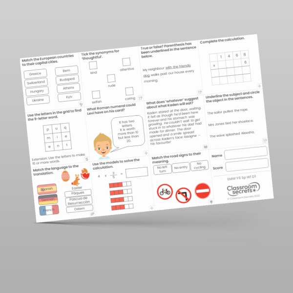 Year 6 Early Morning Work Autumn Week 1 Resource | Classroom Secrets