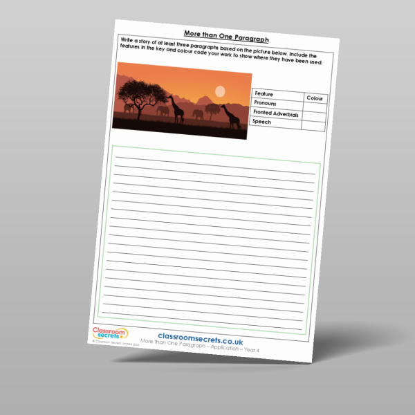 Year 4 More Than One Paragraph Application Resource | Classroom Secrets