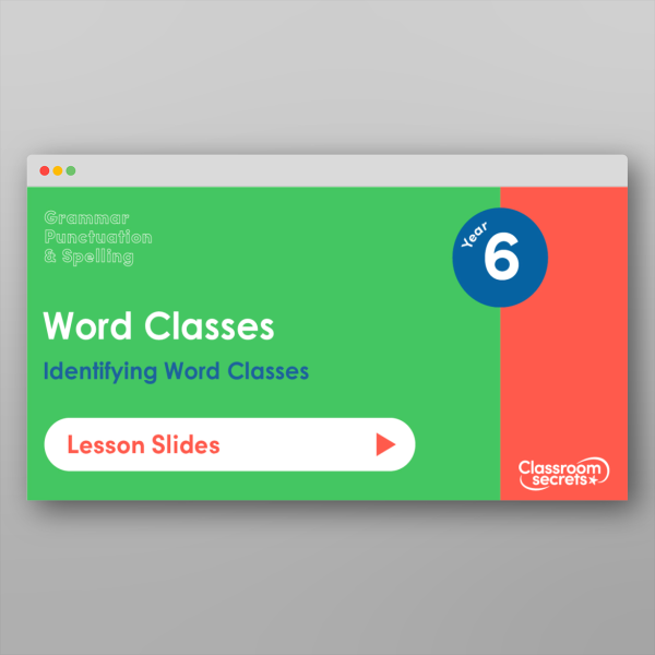 Year 6 Identifying Word Classes In Sentences Lesson Slides Resource ...