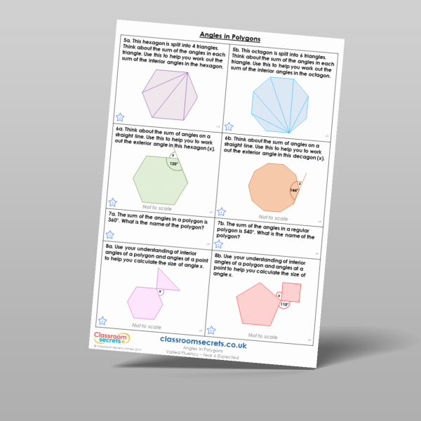 Year 6 Angles In Polygons Varied Fluency Resource | Classroom Secrets