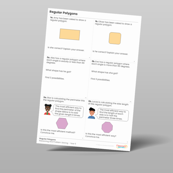Year 5 Regular Polygons Reasoning And Problem Solving Resource ...