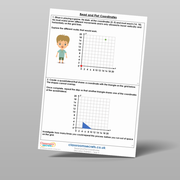 Year 5 Read And Plot Coordinates Discussion Problem Resource ...